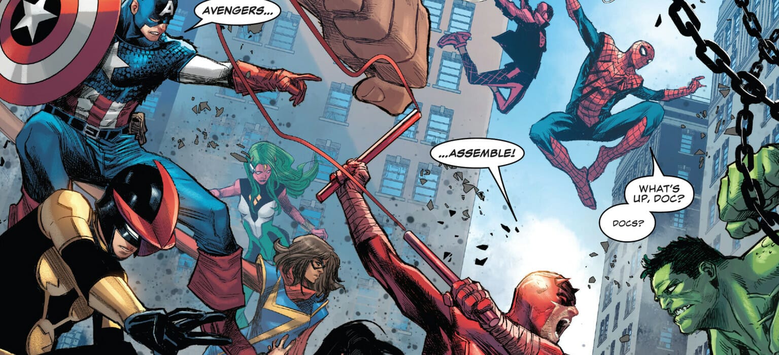 Devils Reign 5 Avengers Champions Defenders Banner - Comic Book Revolution